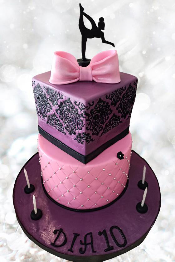 Ballet Dancing Girl Theme Two Tier Cake