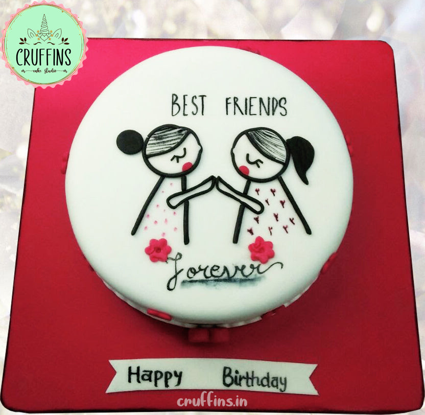 Best Friends Forever Theme Cake