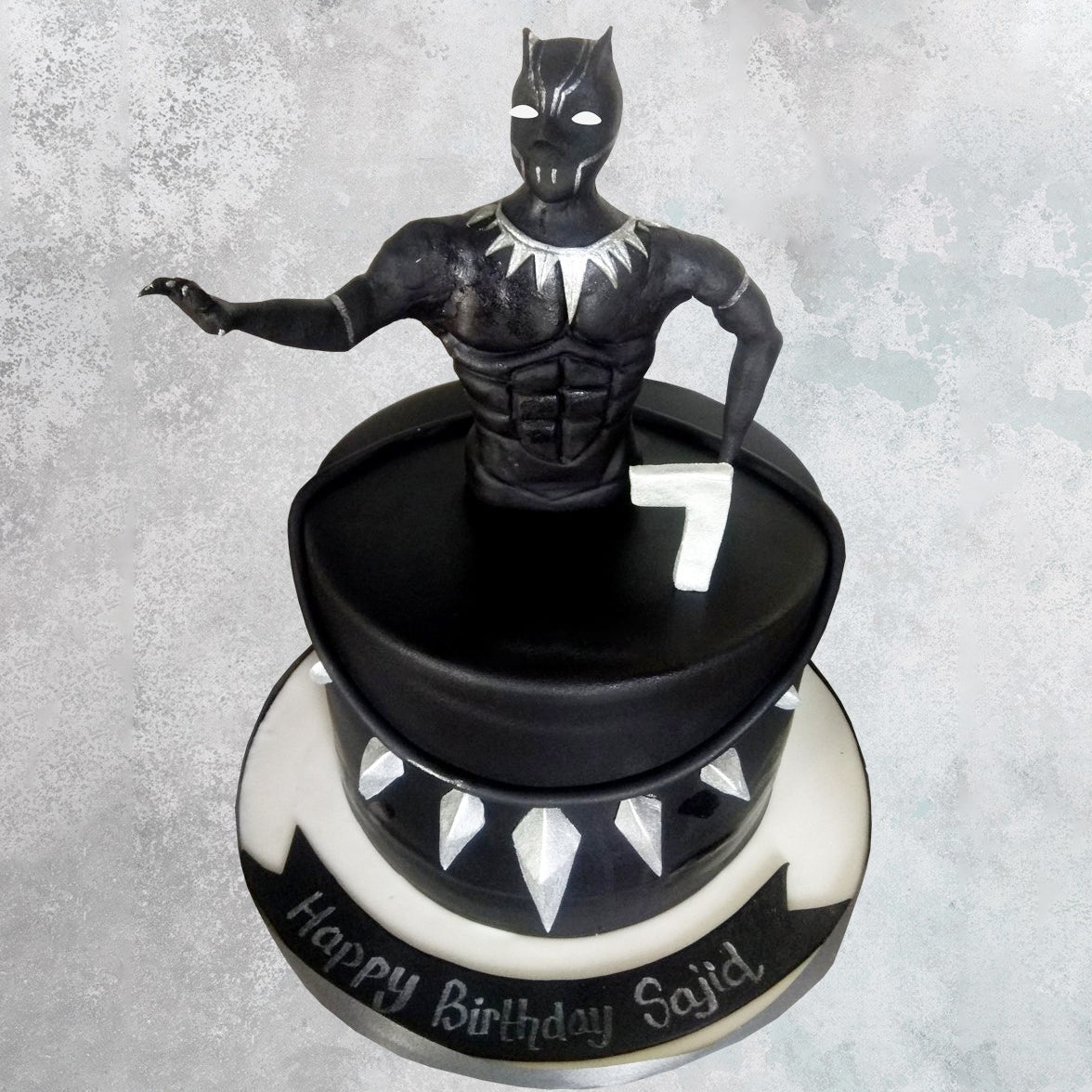 Black Panther Superhero Cake Marvel Avengers Black Panther Icon Edible