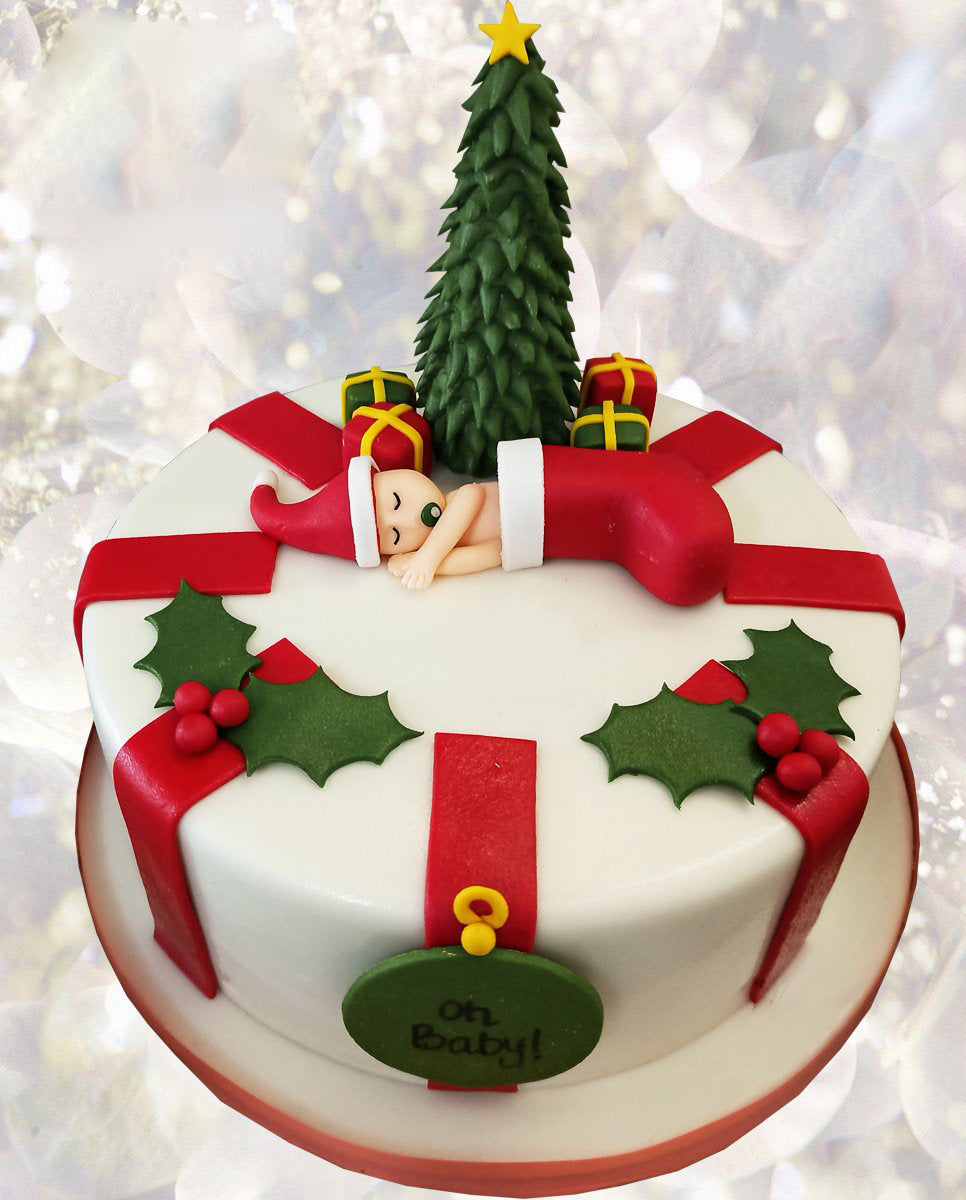 New Baby Christmas Theme Cake